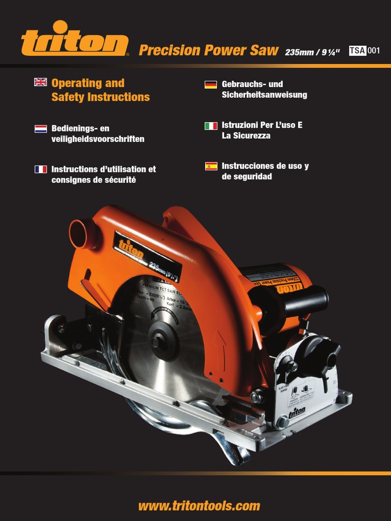Precision Power Saw: Operating and Safety Instructions | PDF ...