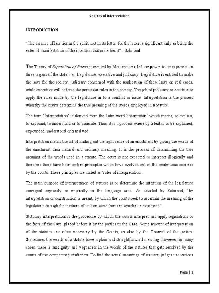 Sources of Interpretation | PDF | Precedent | Statutory Interpretation