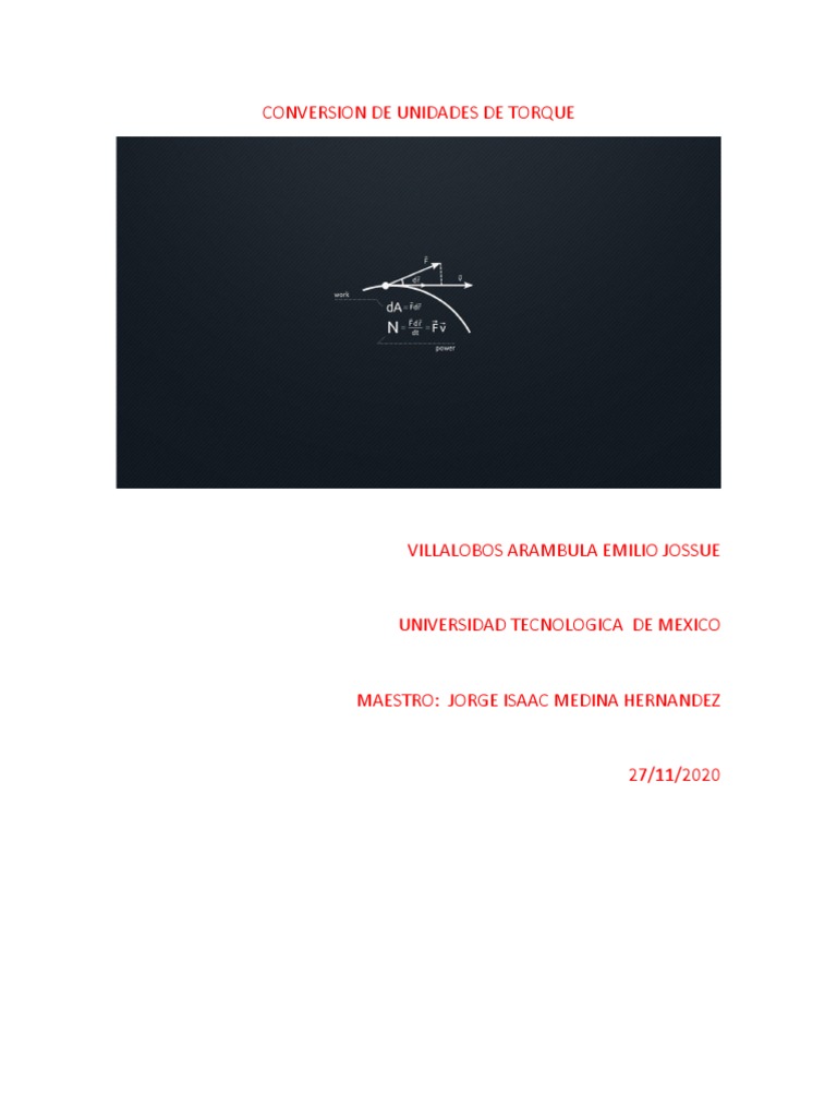 Conversion de Unidades de Torque | PDF | Hogar, jardinería y bricolaje ...