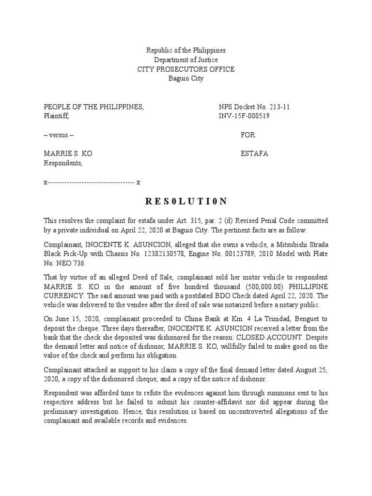 Resolution | PDF | Prosecutor | Criminal Justice