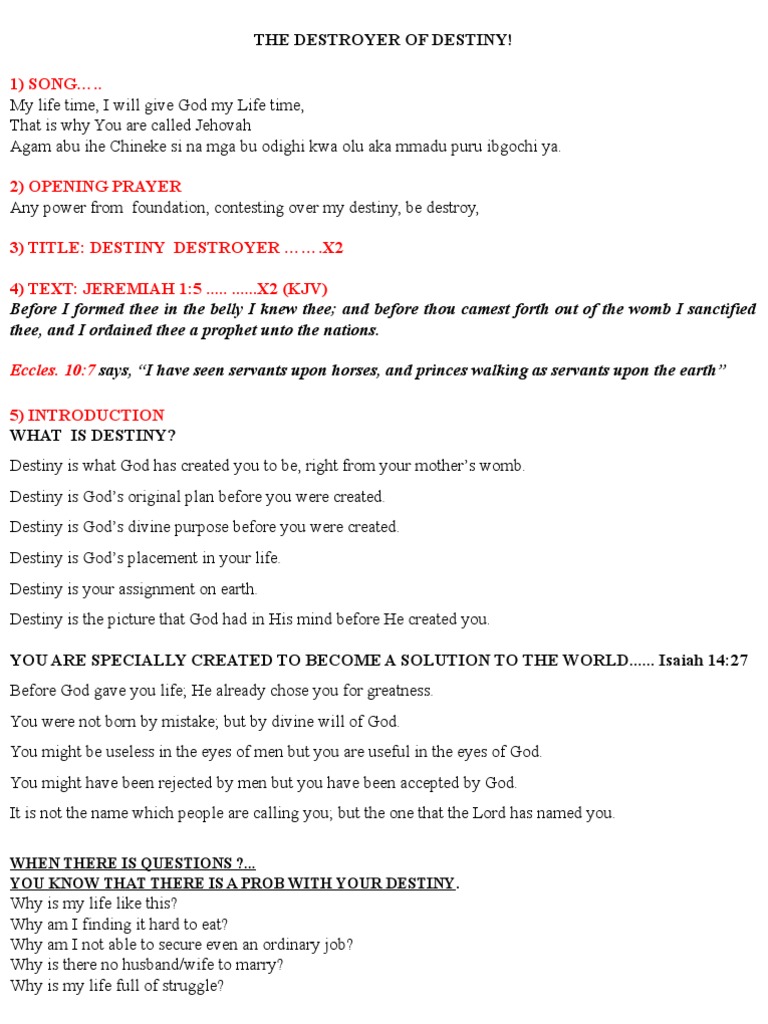 Destiny Destroyers | PDF