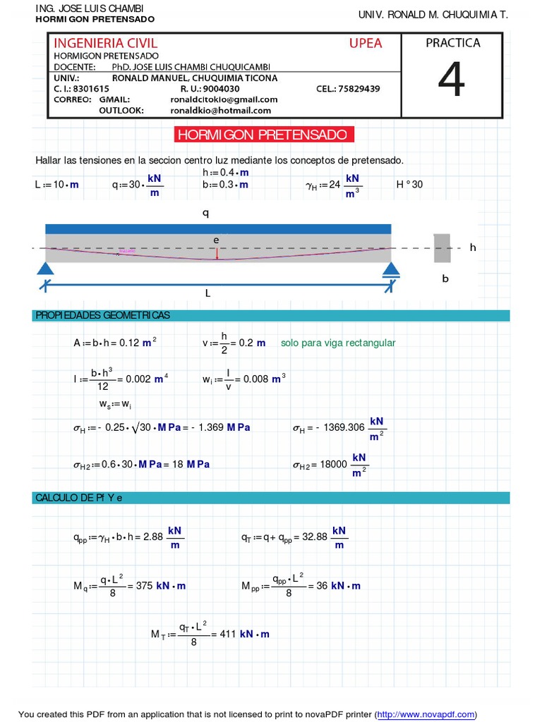 Pract 4 Fuerza de Pretensado y Excent | PDF