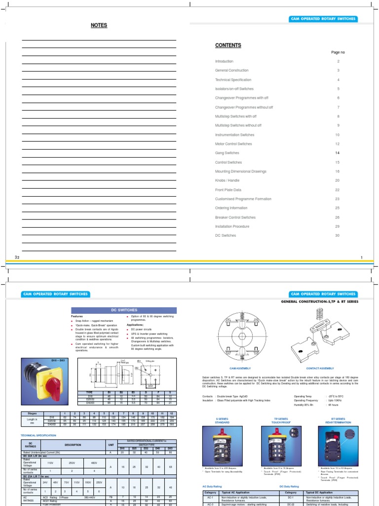 Rotary Switches L&T | Download Free PDF | Switch | Alternating Current