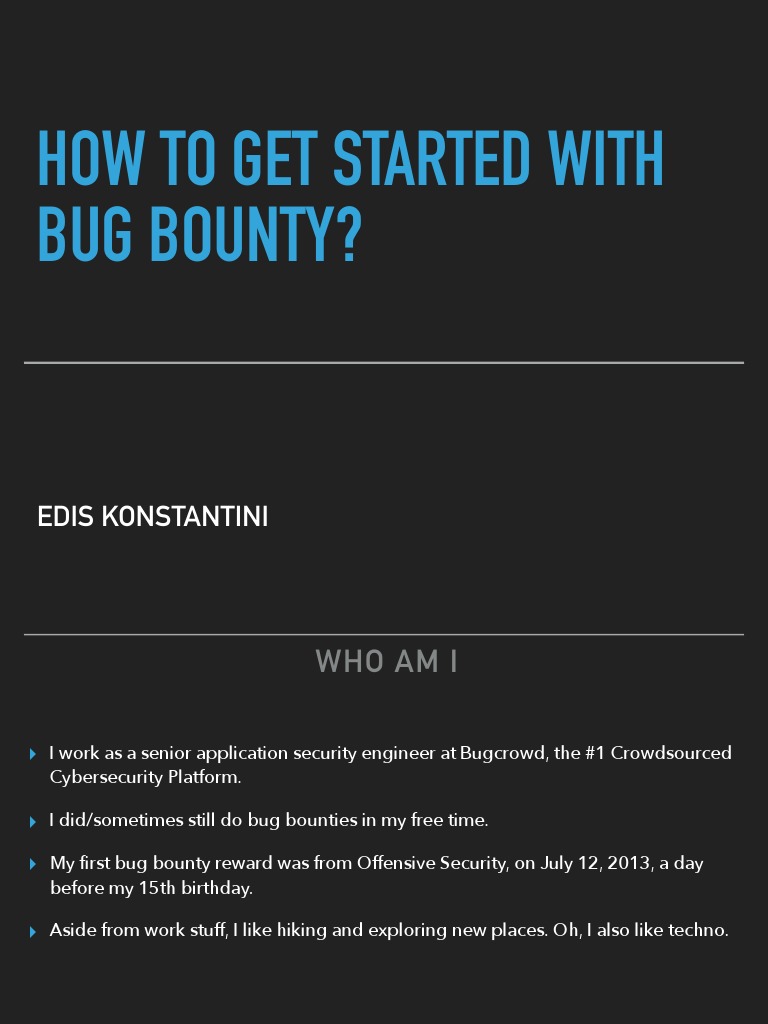 Getting Started With Bug Bounty PDF | PDF | Vulnerability (Computing) | Software Bug