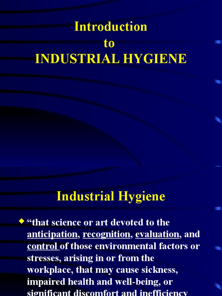 Industrial Hygiene 1 | PDF | Prevention | Public Health