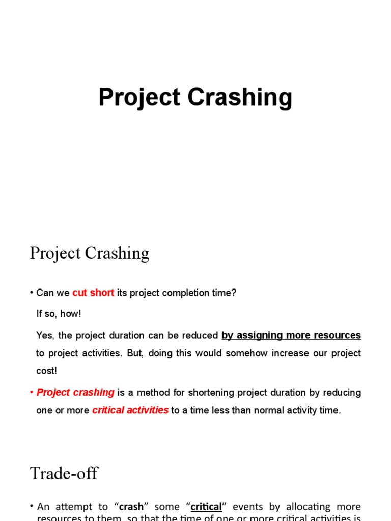 Project Crashing | PDF | Mathematical Optimization | Cost