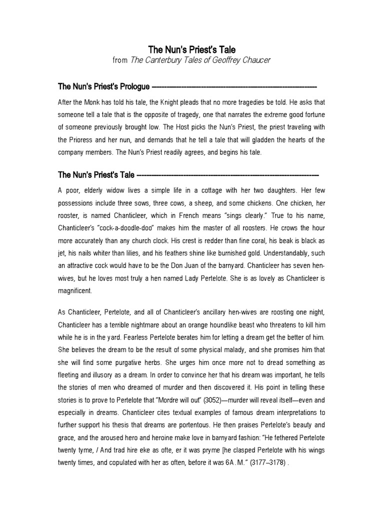 The Nun's Priestess Tale | PDF