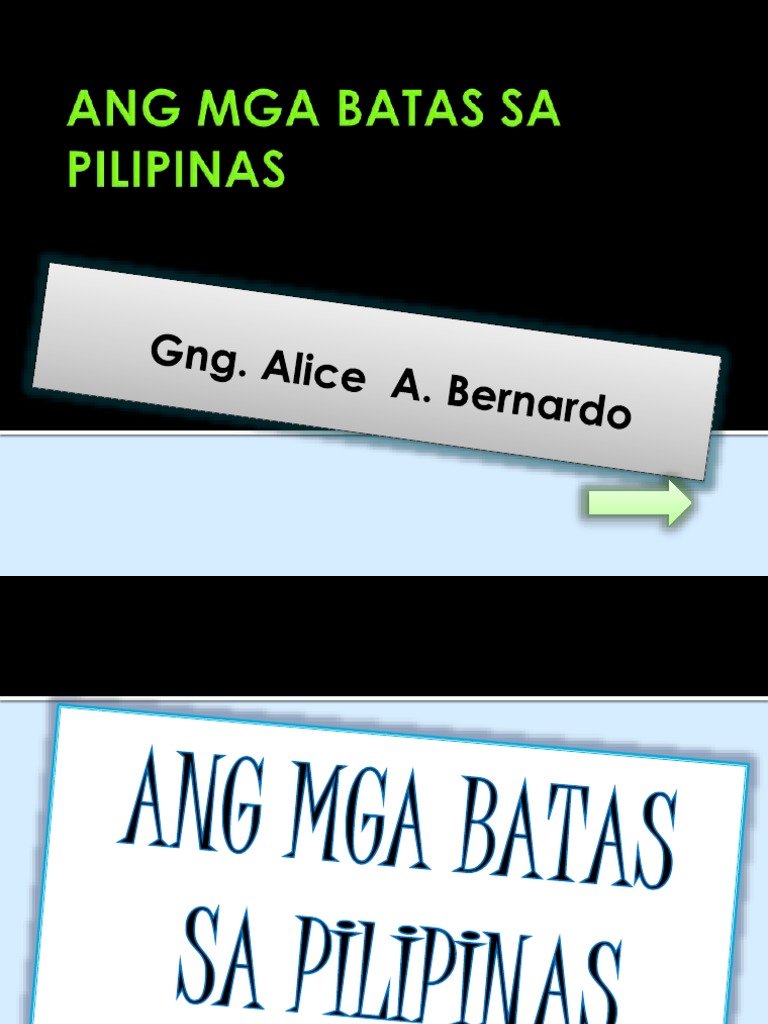 Ang Mga Batas Sa Pilipinas | PDF