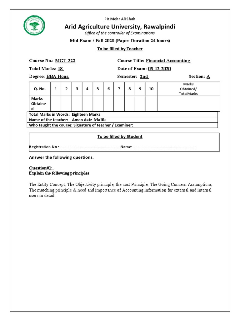 Arid Agriculture University, Rawalpindi: Pir Mehr Ali Shah | PDF