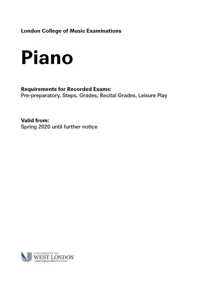12 Recorded Exam Requirements Piano | PDF | Test (Assessment ...