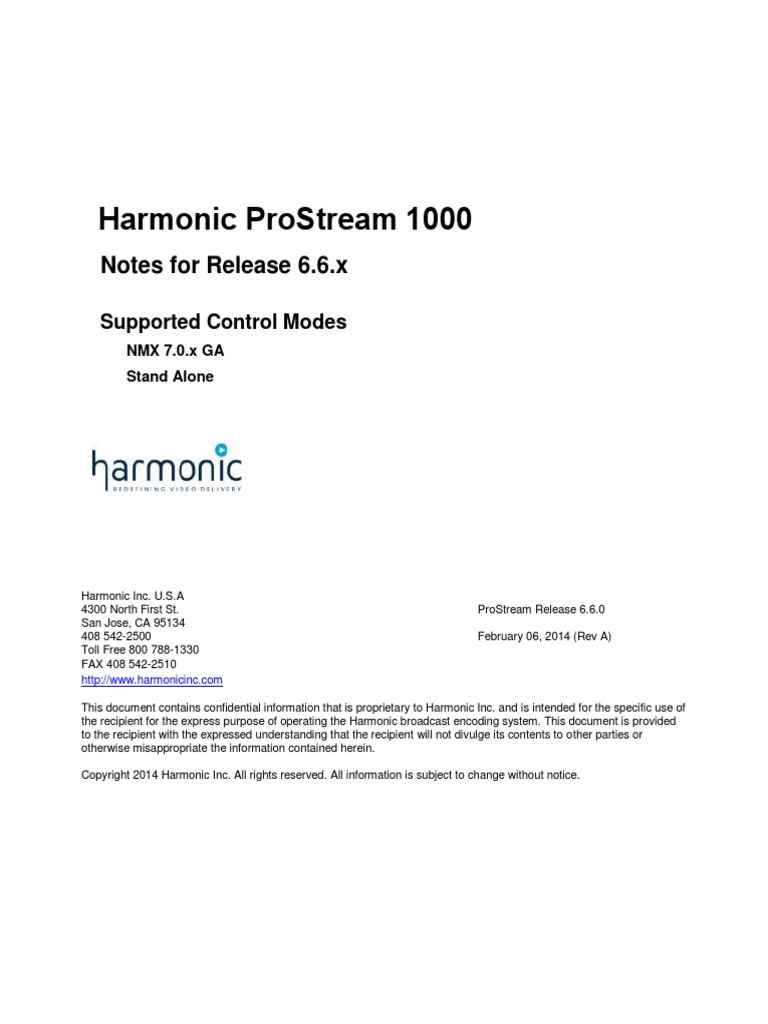 ProStream-1000 - 6 - 6 Release - Notes | PDF | Multicast | Streaming Media