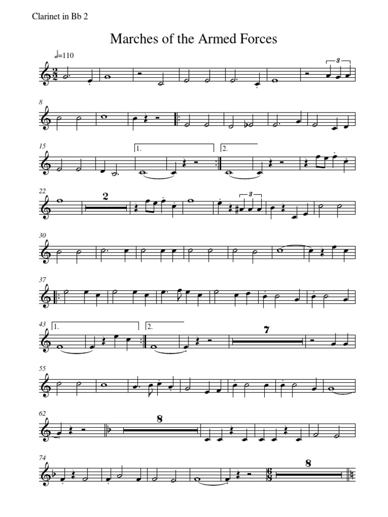 Marches of The Armed Forces Clarinet 2 | PDF