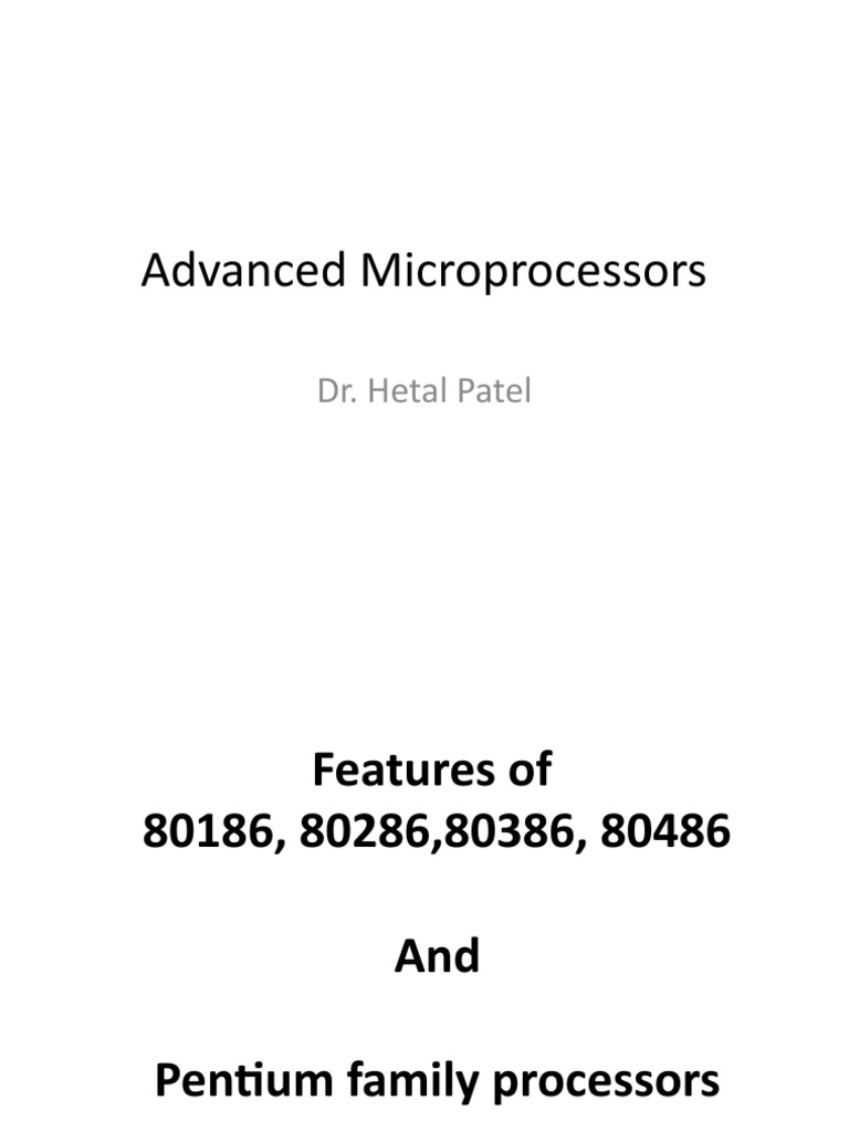 Advanced Microprocessors Features from 80186 to Pentium Pro | PDF ...