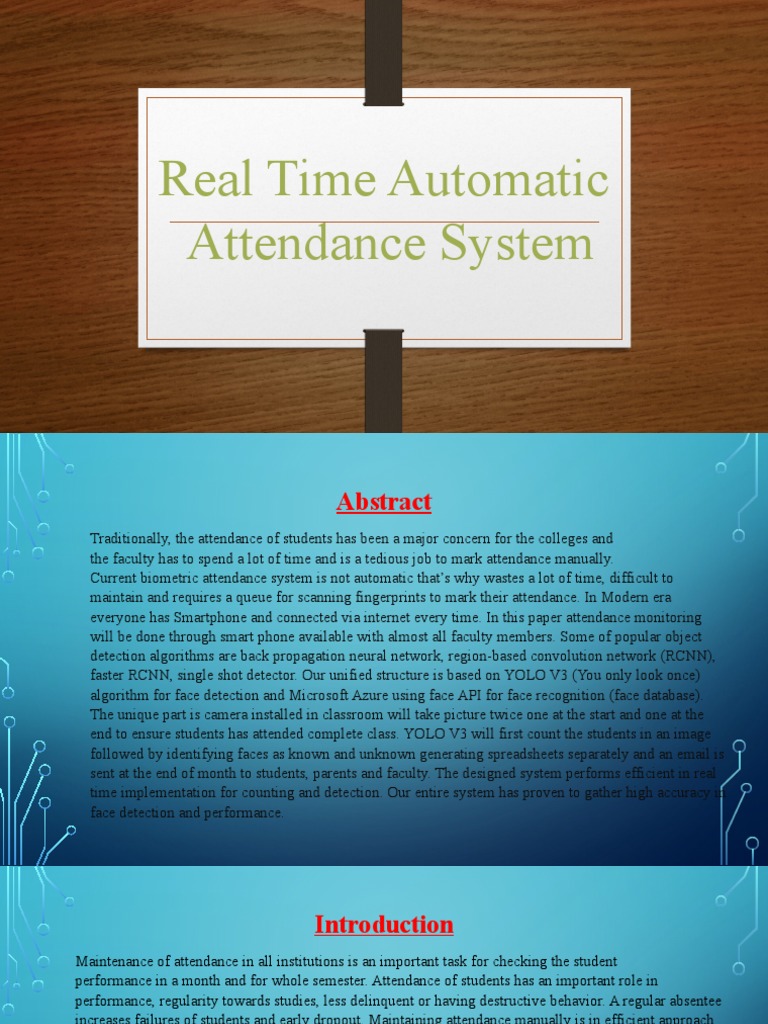 Real Time Automatic Attendance System | PDF | Spreadsheet | Databases