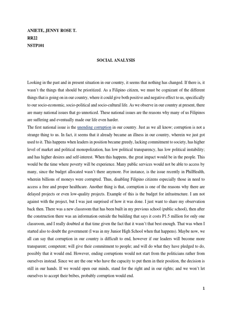 National Issues in the Philippines: A Social Analysis | PDF | Poverty ...