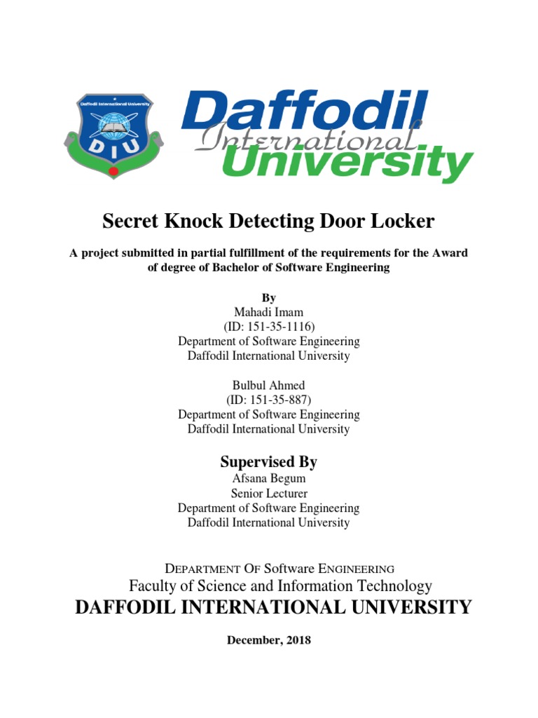 Knock Knock Lock Door | PDF | Arduino | Manufactured Goods