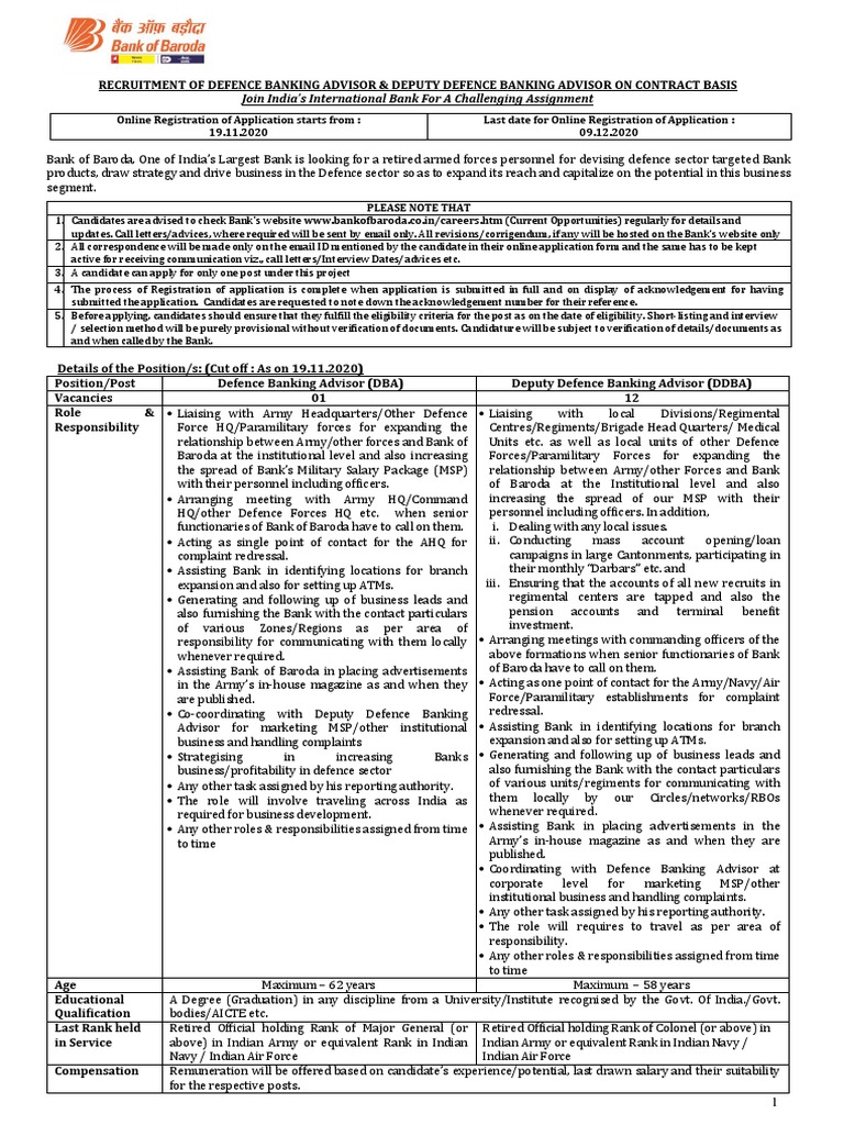 Defence Banking Website Advt 19 11 2020 PDF | PDF | Image Scanner ...