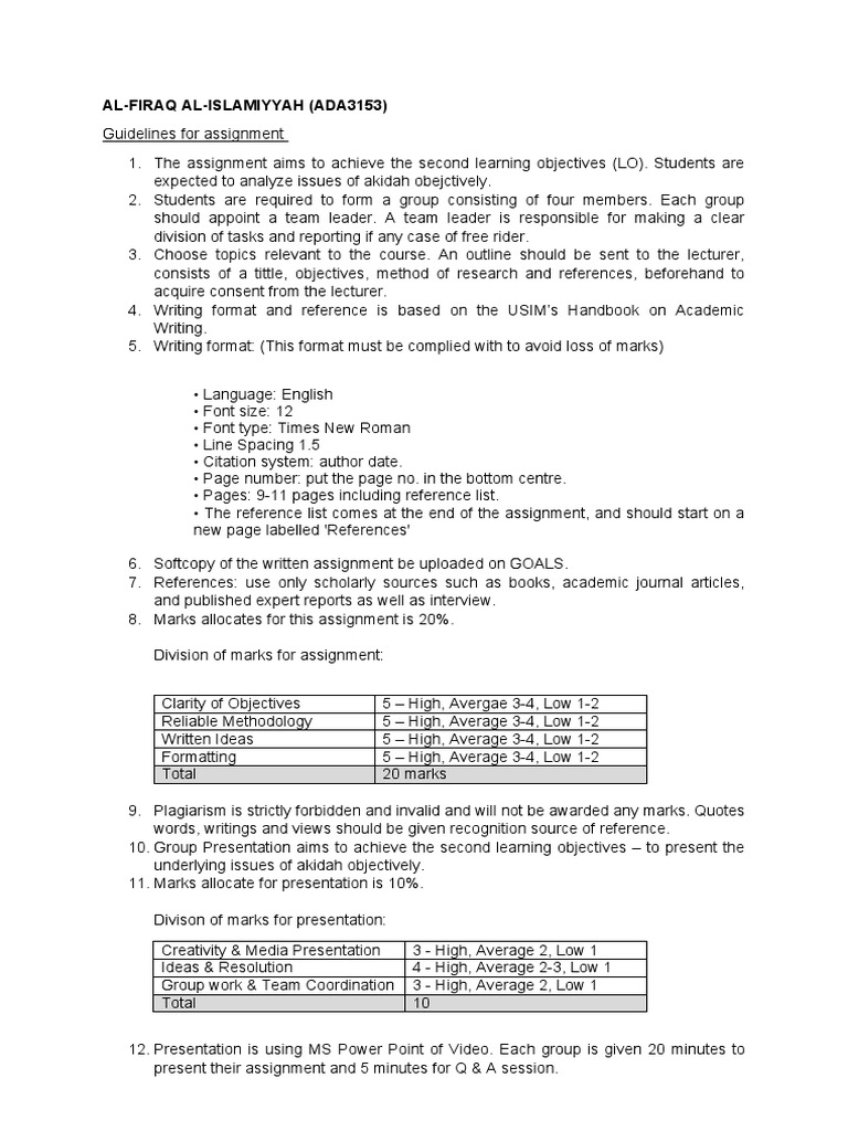 Guidelines For Assignment | PDF | Learning | Cognition