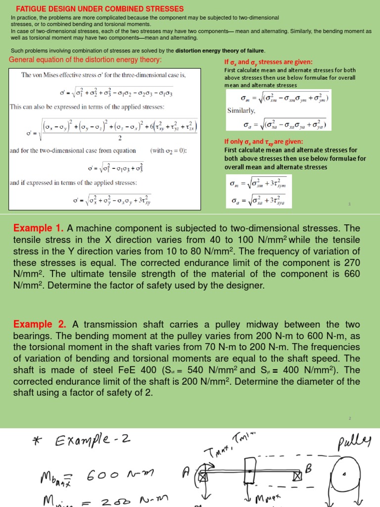 General Equation of The Distortion Energy Theory | PDF | Stress ...