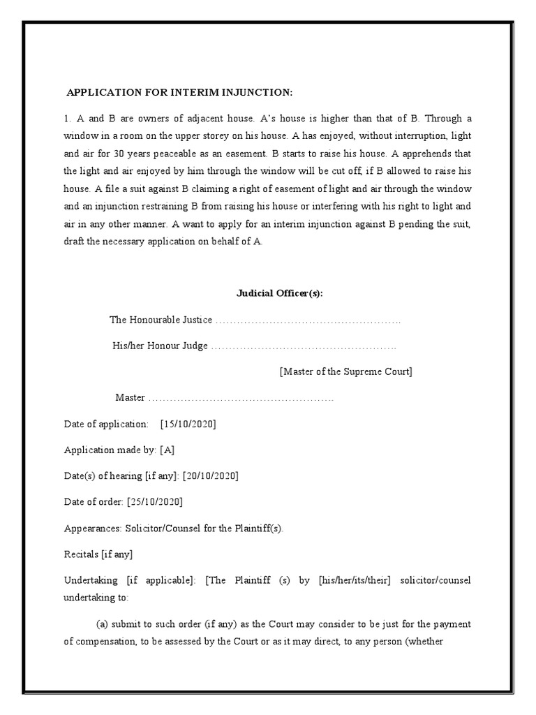 Application For Interim Injunction | PDF | Injunction | Lawsuit