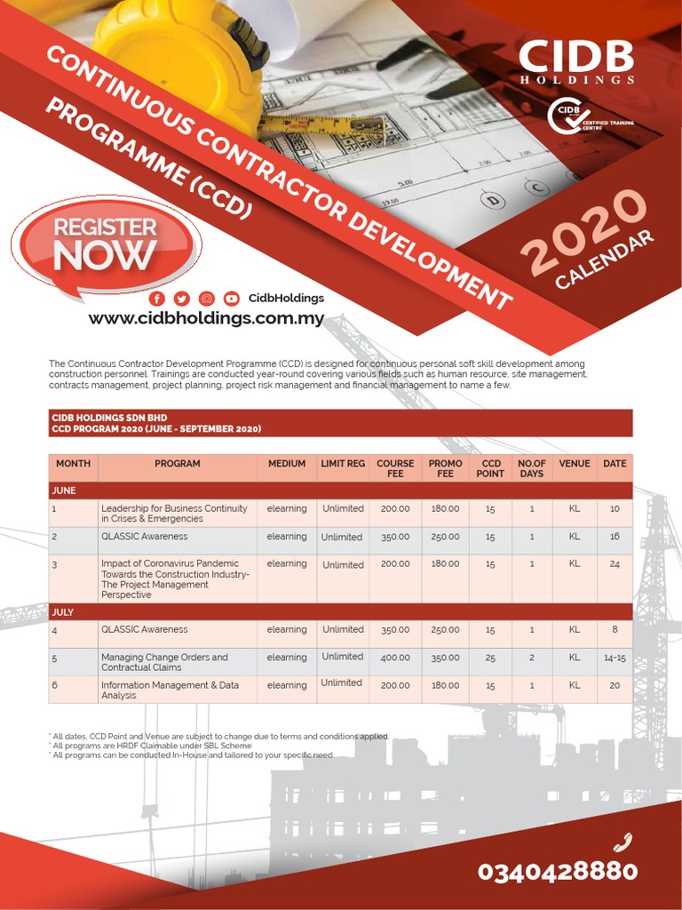 Programme (CCD) Continuous Contractor Development: Register | PDF ...