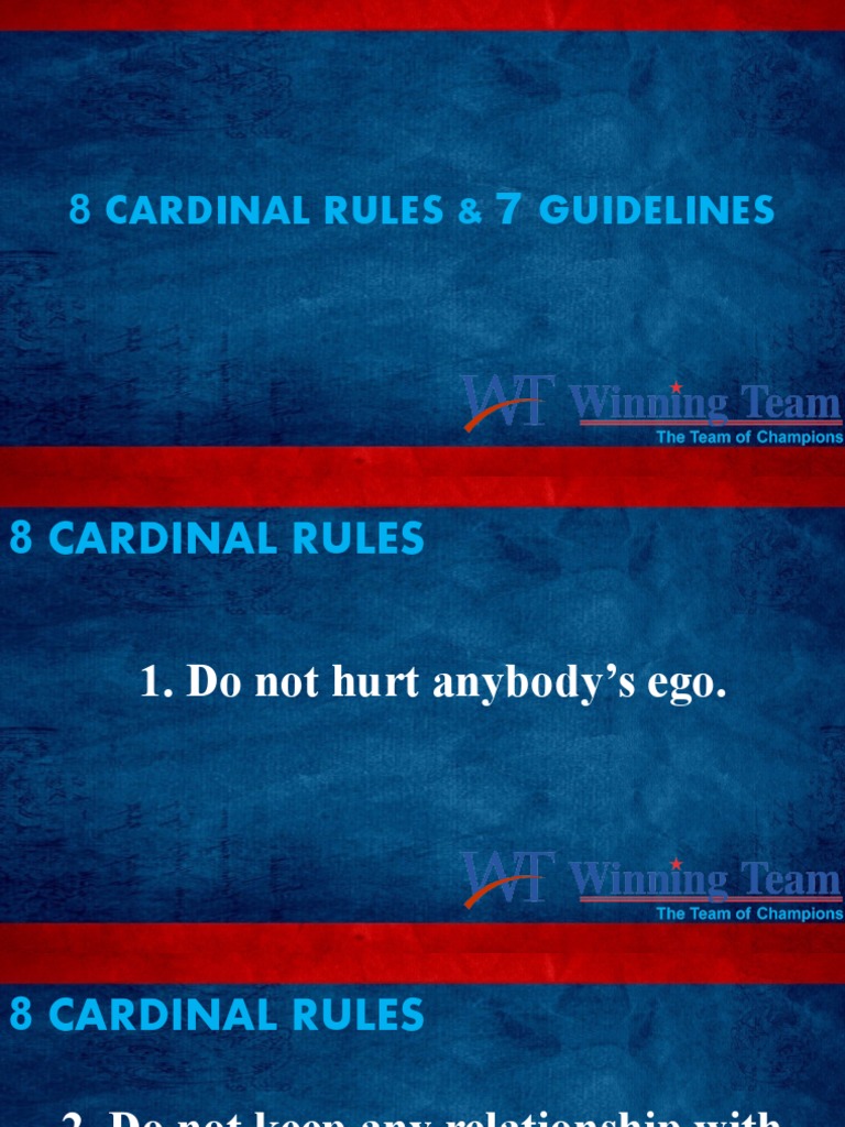 8 Cardinal Rules &: 7 Guidelines | PDF