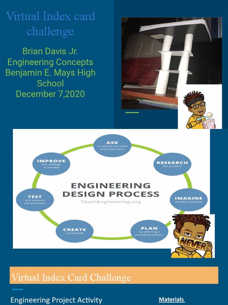 Brian Davis - Virtual Index Card Challenge | PDF | Games & Activities | Art