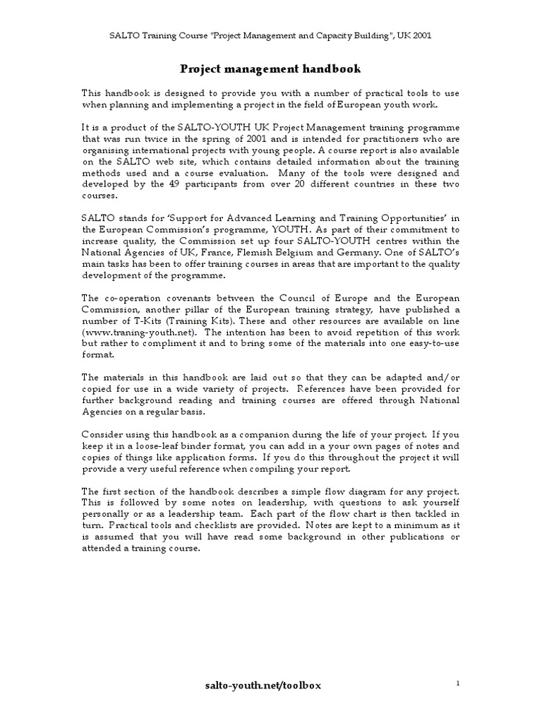 Project Management Handbook | PDF | Project Management | Capacity Building