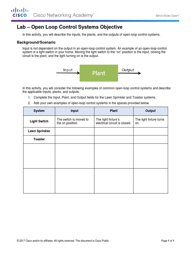 1.1.3.9 Lab - Open-Loop Control System | PDF | Technology & Engineering