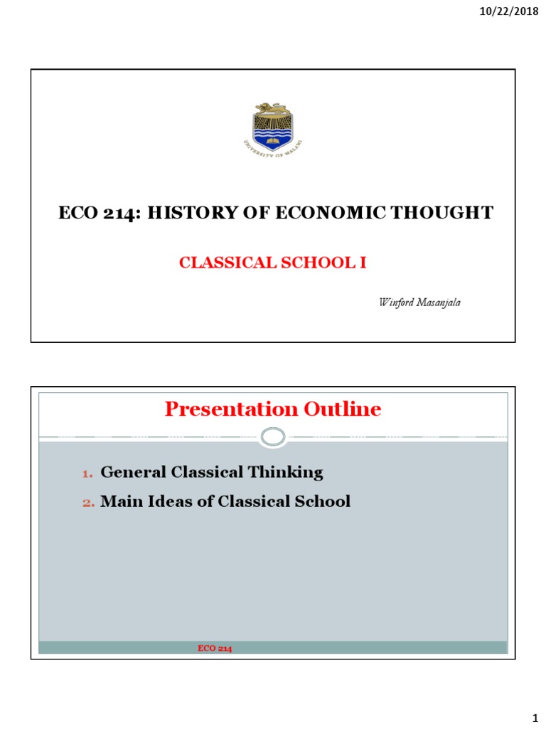 Eco 214: History of Economic Thought: Presentation Outline | PDF ...