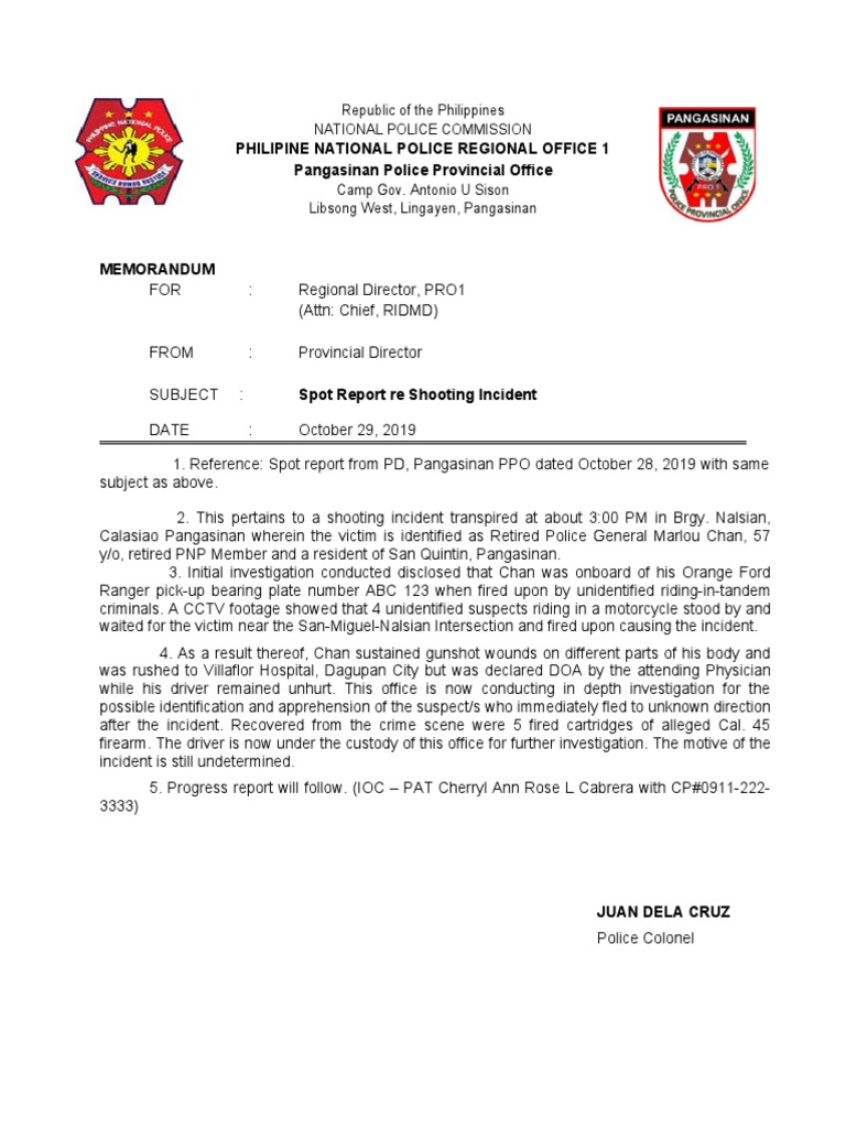 Philipine National Police Regional Office 1 Pangasinan Police ...