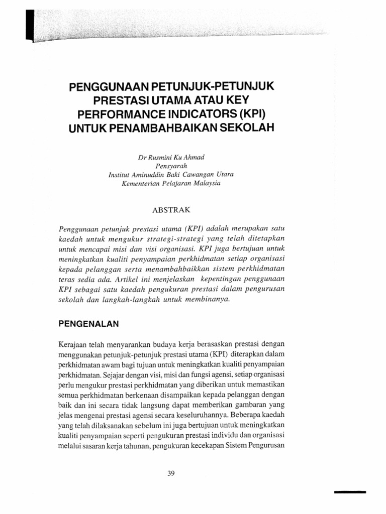 Penunjuk Aras Utama | PDF
