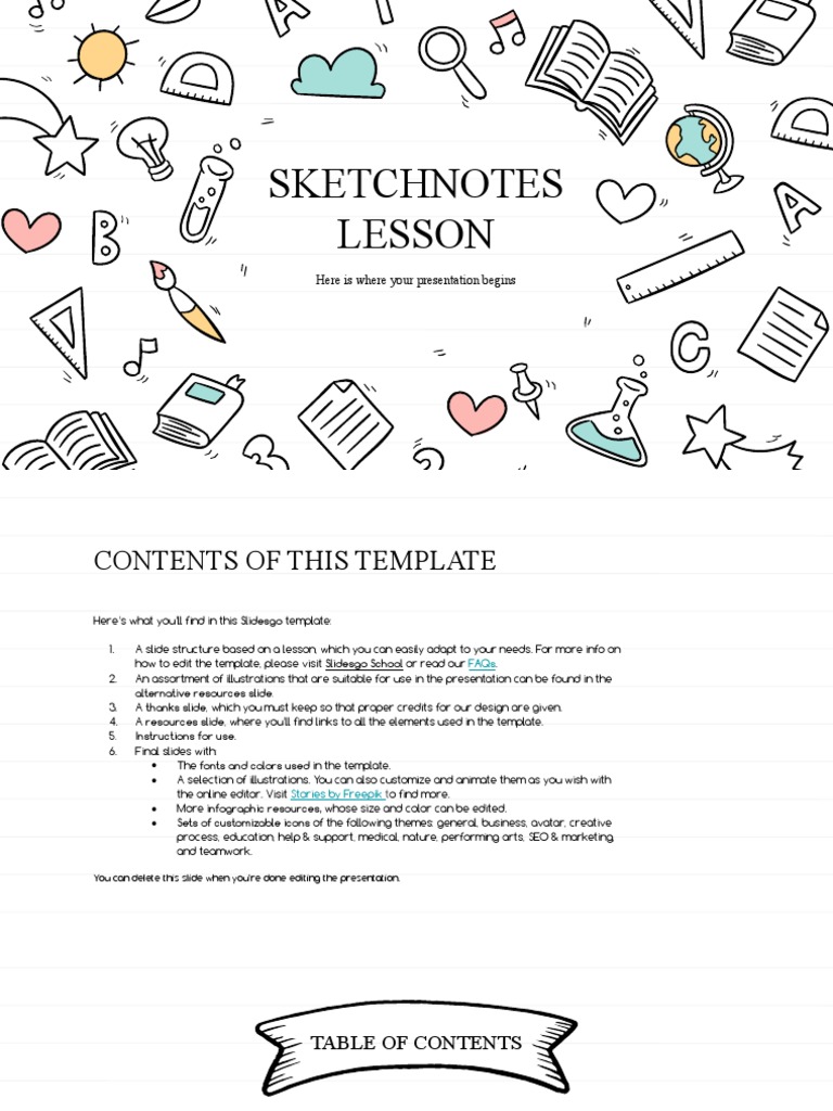 Sketchnotes Lesson by Slidesgo | PDF | Planets | Solar System