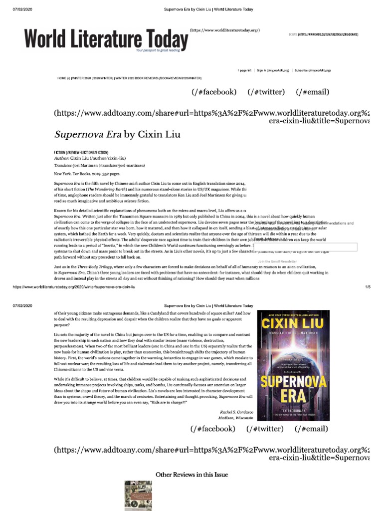 Supernova Era by Cixin Liu | PDF