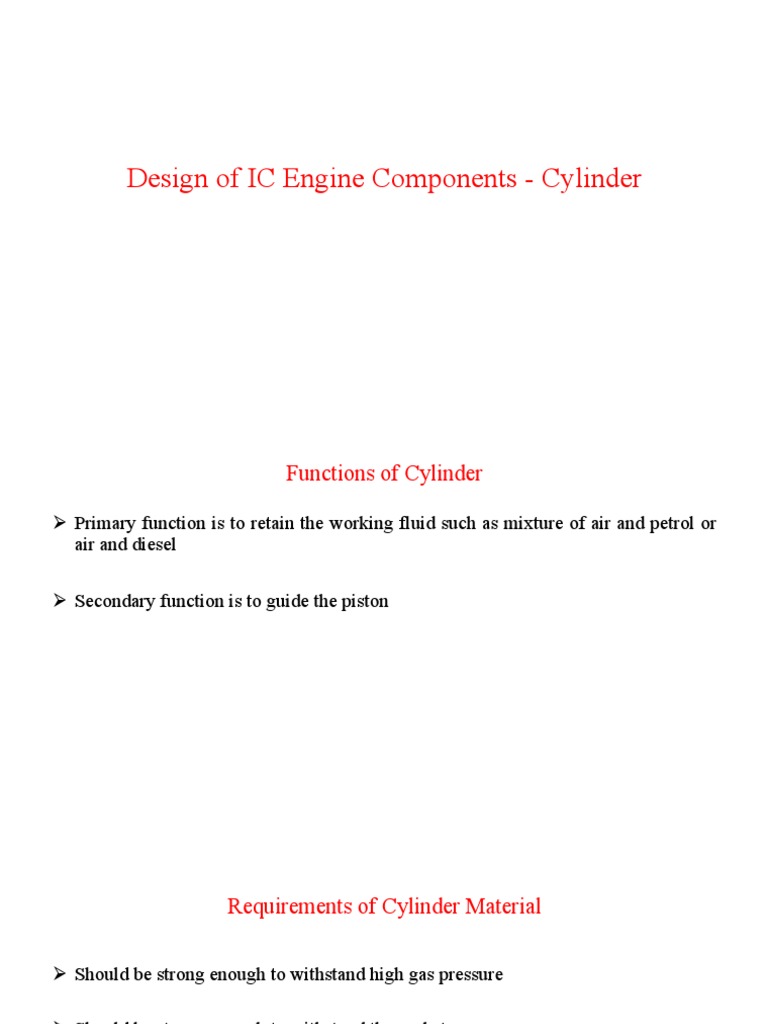 IC Engine Cylinder and Piston Design Guide | PDF | Piston | Cylinder ...