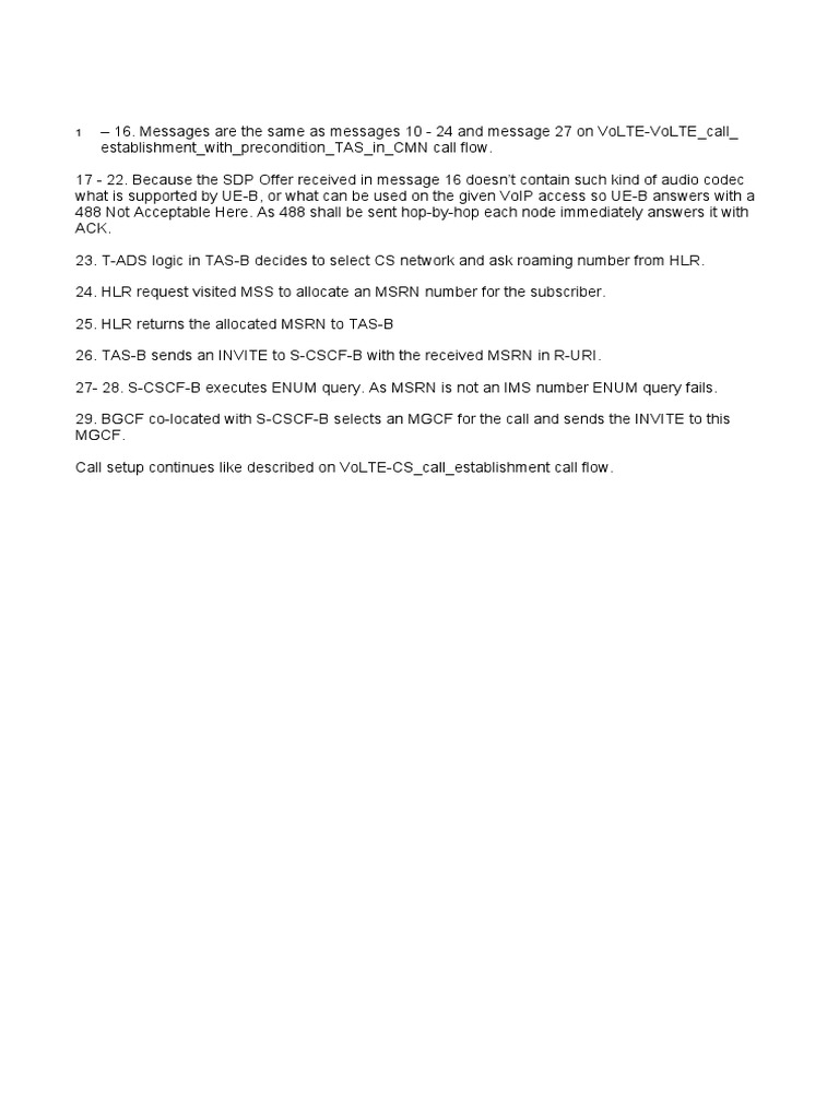 VoLTE Codec Negotiation Overview | PDF