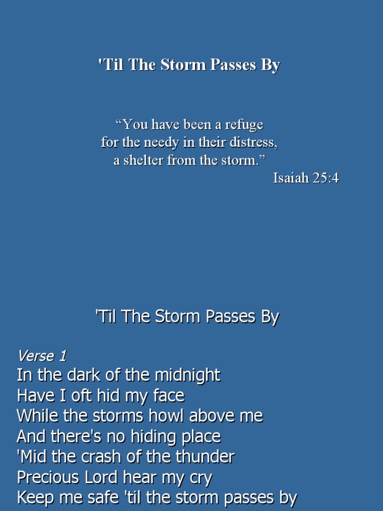 'Til The Storm Passes by - Lyrics, 3-14-10 | PDF