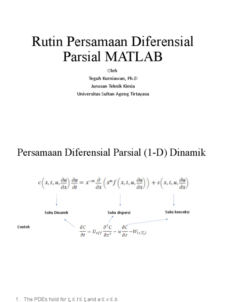 Rutin Persamaan Diferensial Parsial MATLAB | PDF | Partial Differential ...