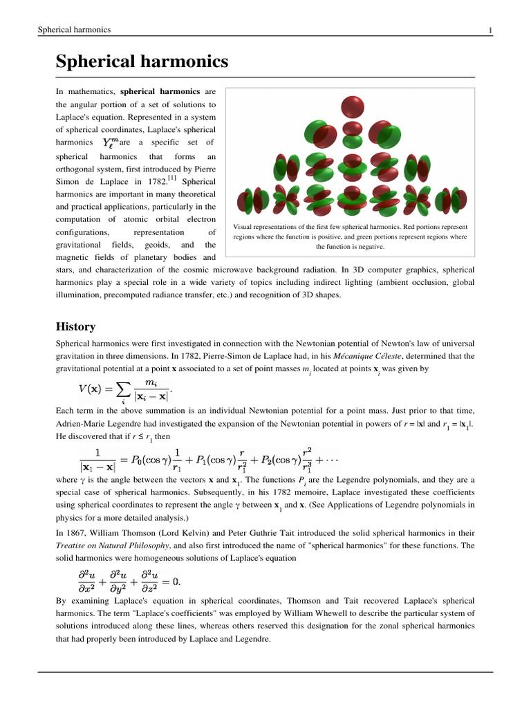 Spherical Harmonics | PDF | Space | Functions And Mappings