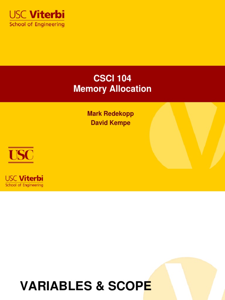 CSCI 104 Memory Allocation: Mark Redekopp David Kempe | PDF | Pointer ... CSCI 104 Memory Allocation: Mark Redekopp David Kempe | PDF | Pointer ...