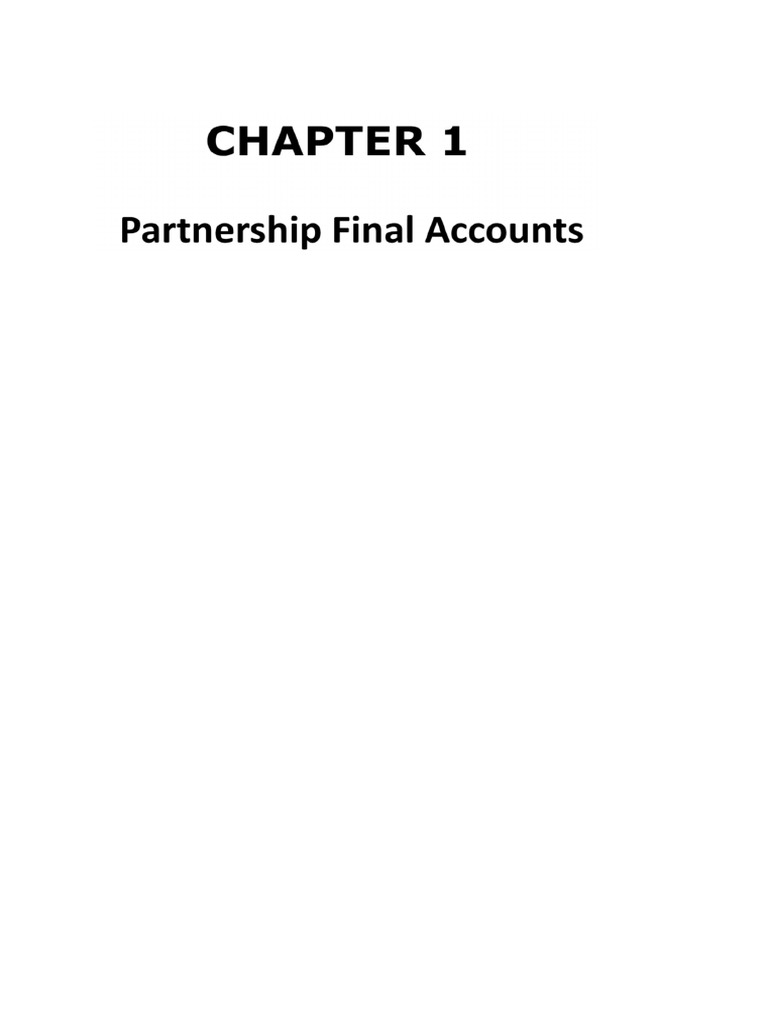 Parnership Final Account Notes PDF | PDF | Partnership | Interest