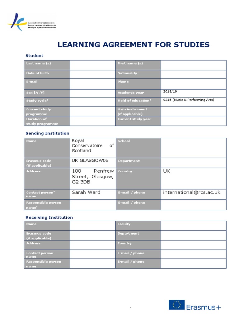 LEARNING AGREEMENT TITLE | PDF | Academic Degree | Academia