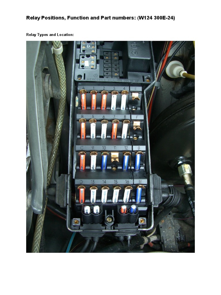 w124 Relay Positions | PDF