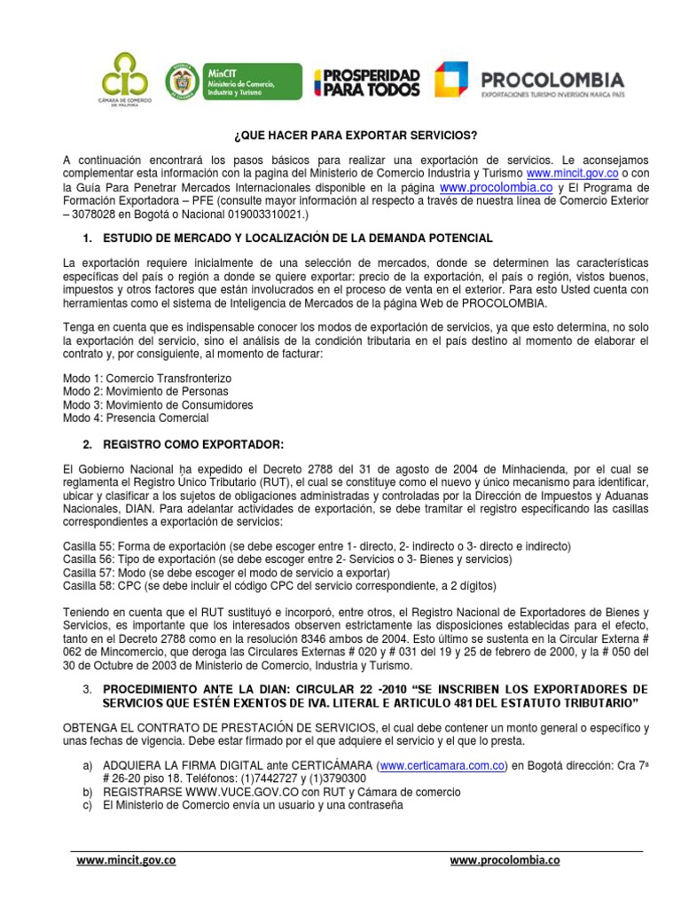 Como Exportar Servicios 2015 | PDF | Exportaciones | Economias