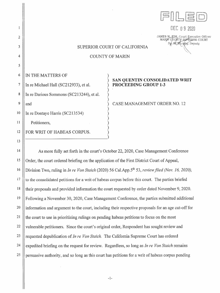 SQ Case Management Order No. 12 | PDF
