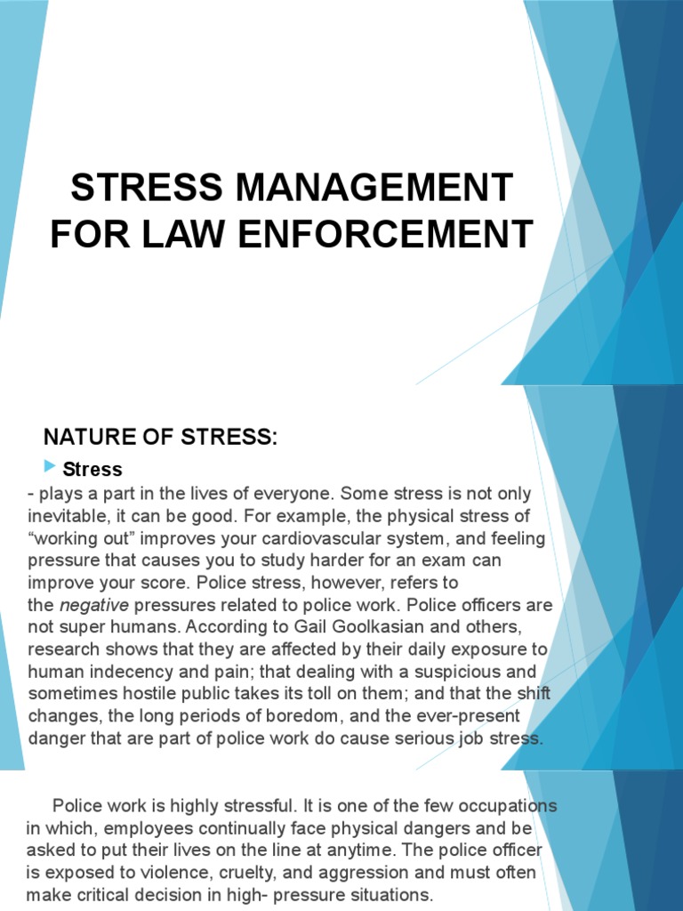 Stress Management For Law Enforcement Final | PDF | Stress (Biology ...