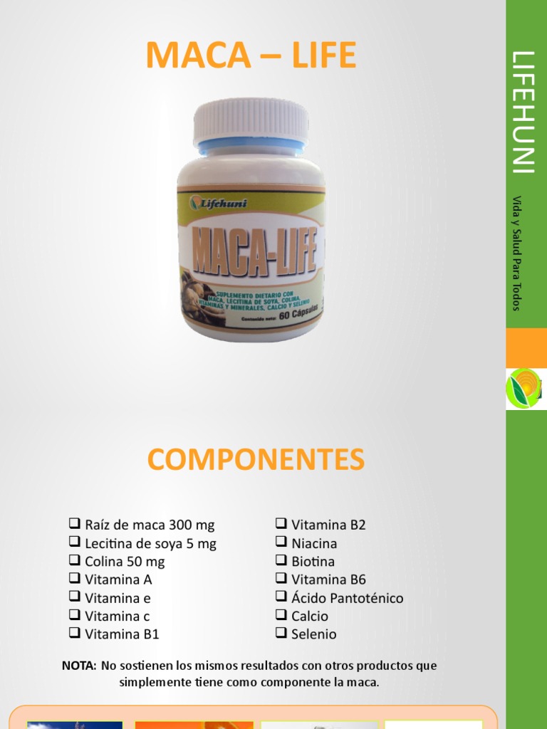 Beneficios y componentes de Maca Life | PDF | Calcio | El embarazo
