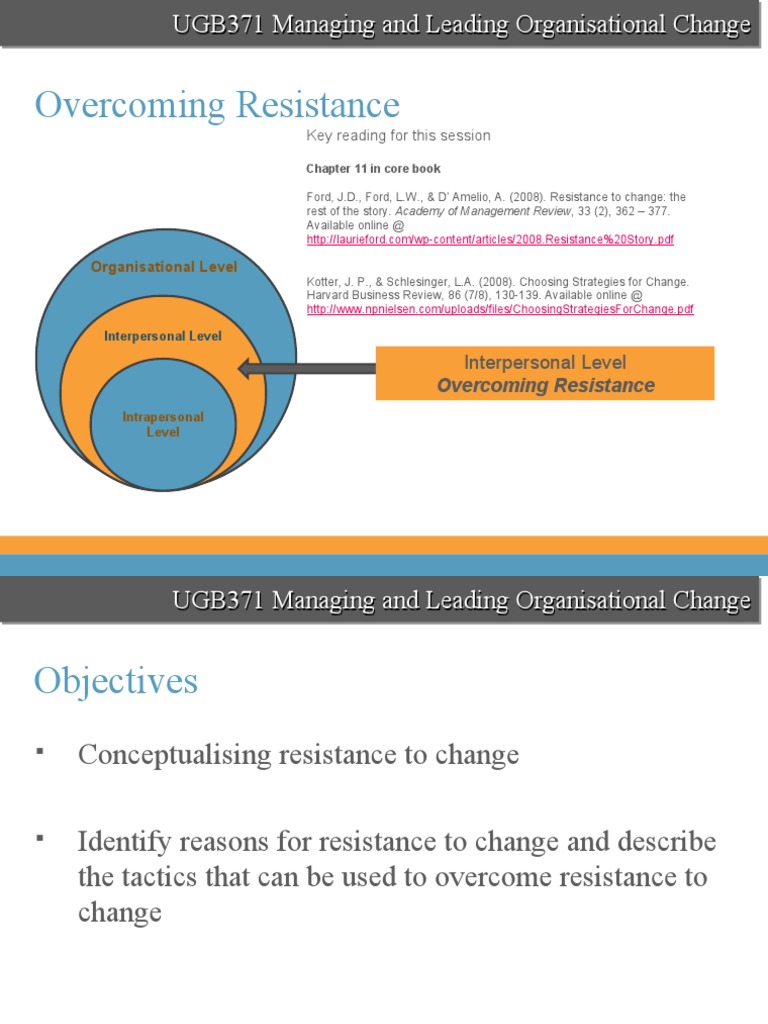 Strategies for Overcoming Resistance to Organizational Change | PDF ...