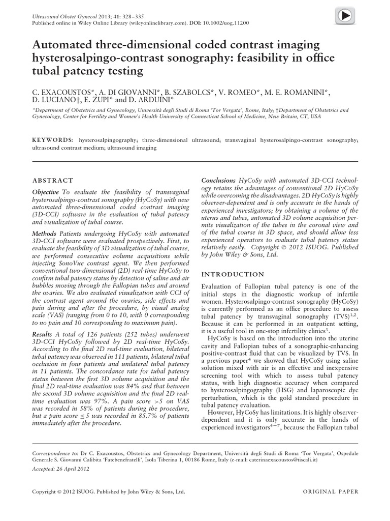 3D HyCoSy PDF | PDF | Medical Ultrasound | Gynaecology