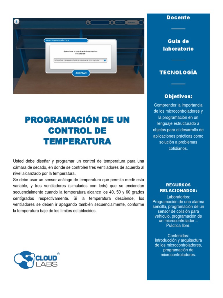 PROGRAMACIÓN DE UN CONTROL DE TEMPERATURA - Guia Docente | PDF | Microcontrolador | Señal analoga